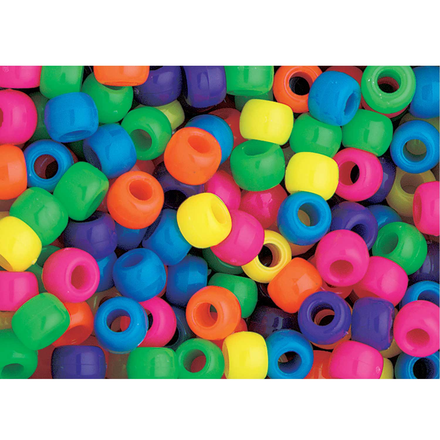 Assorted Pony Beads, Neon, 9mm x 6mm | Becker's