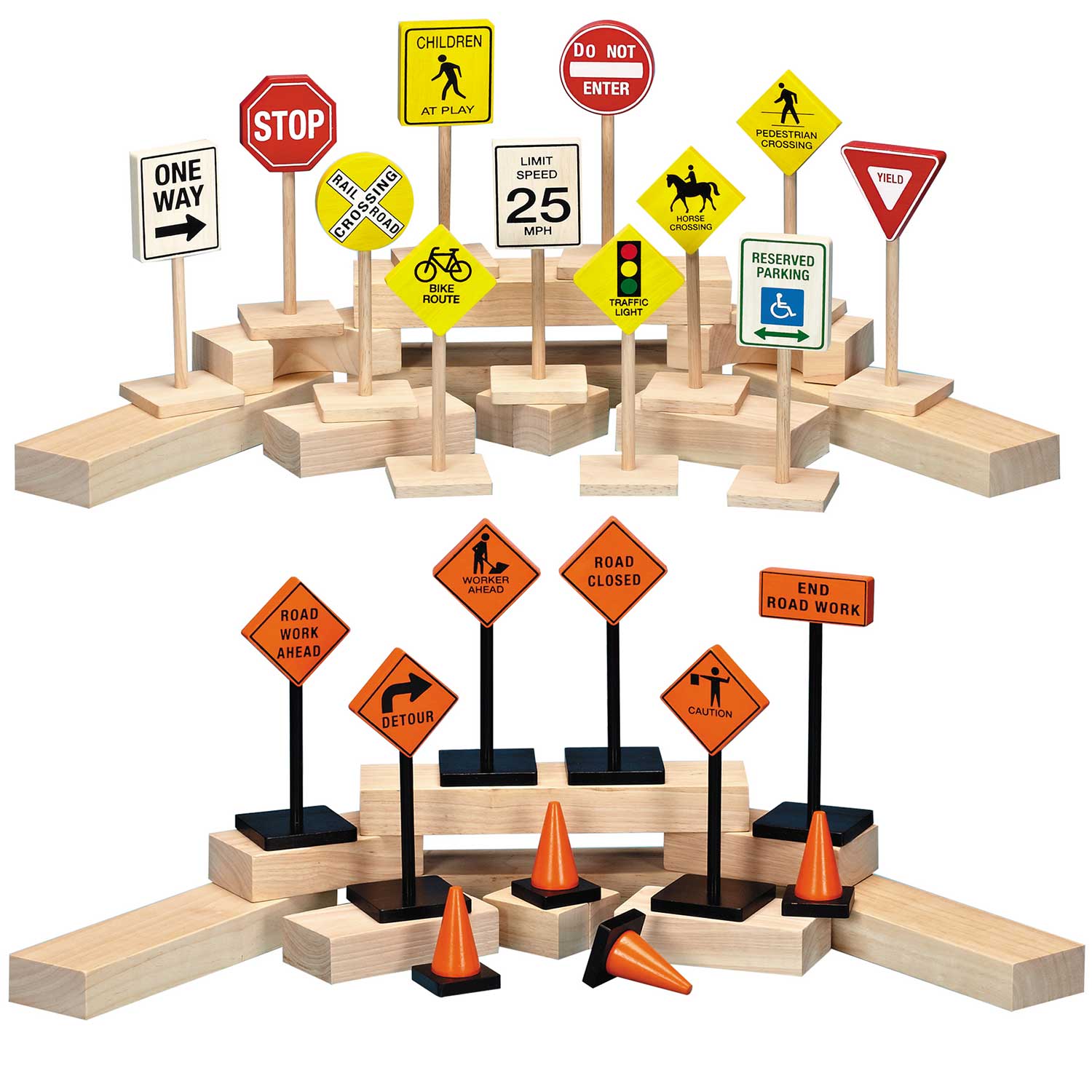 Becker's Bilingual Construction & Road Sign Set | Becker's School Supplies