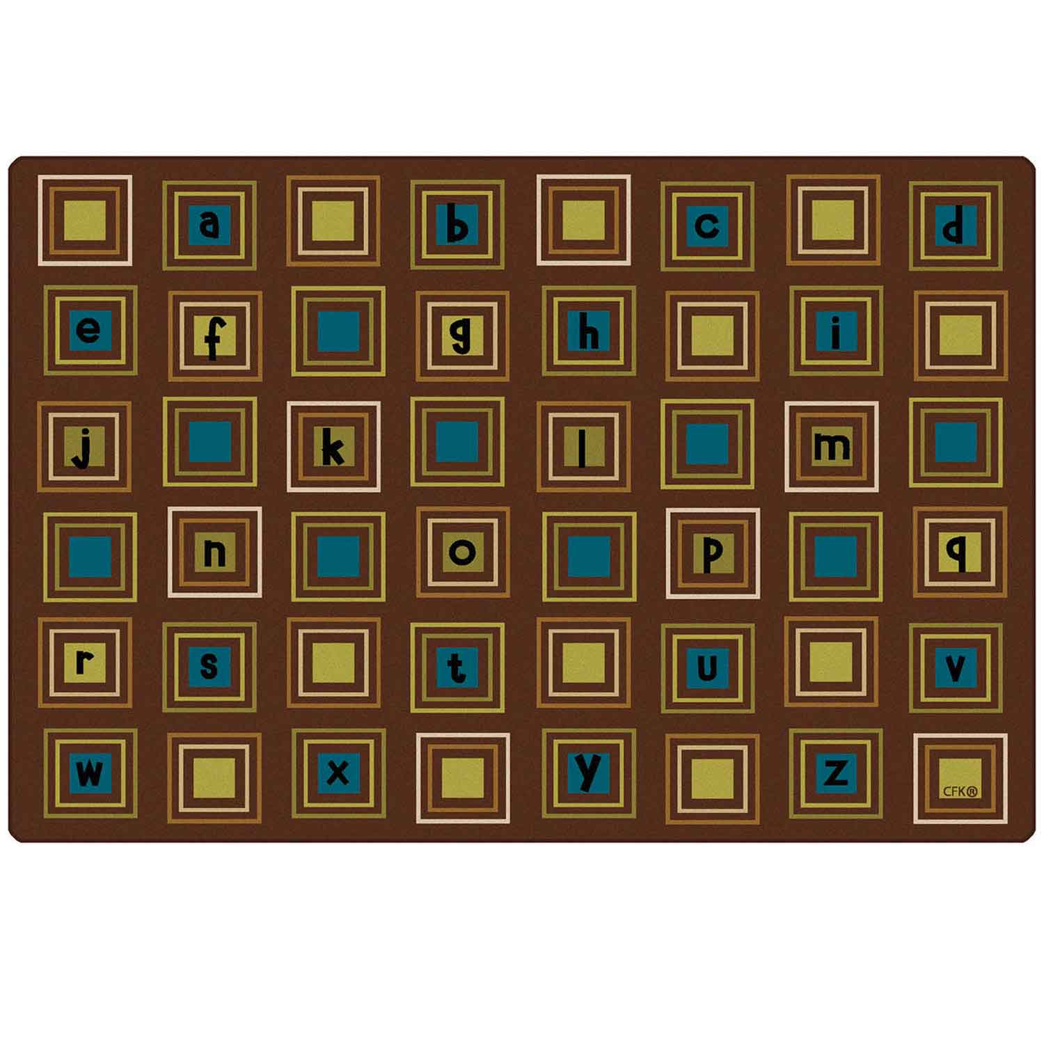 Literacy Squares Classroom Rug, Nature's Colors | Becker's