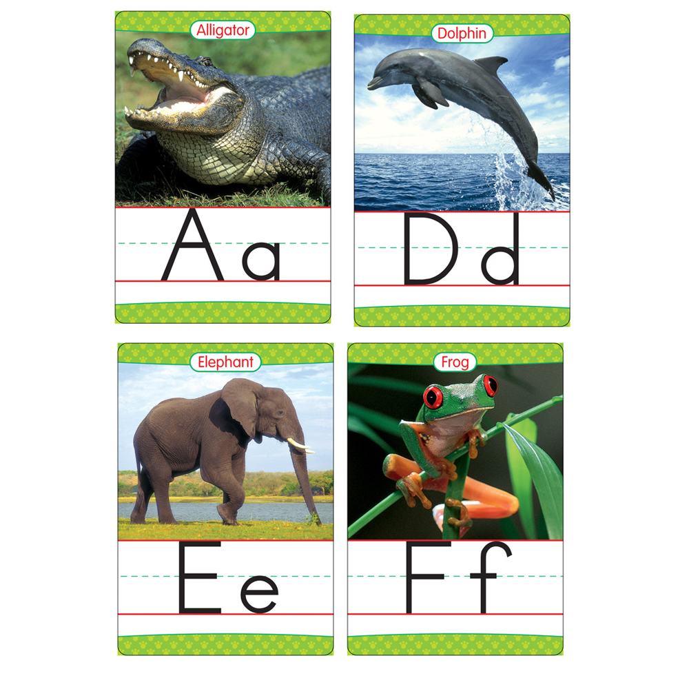 Animals from A to Z Manuscript Alphabet Letter Card Set | Becker's