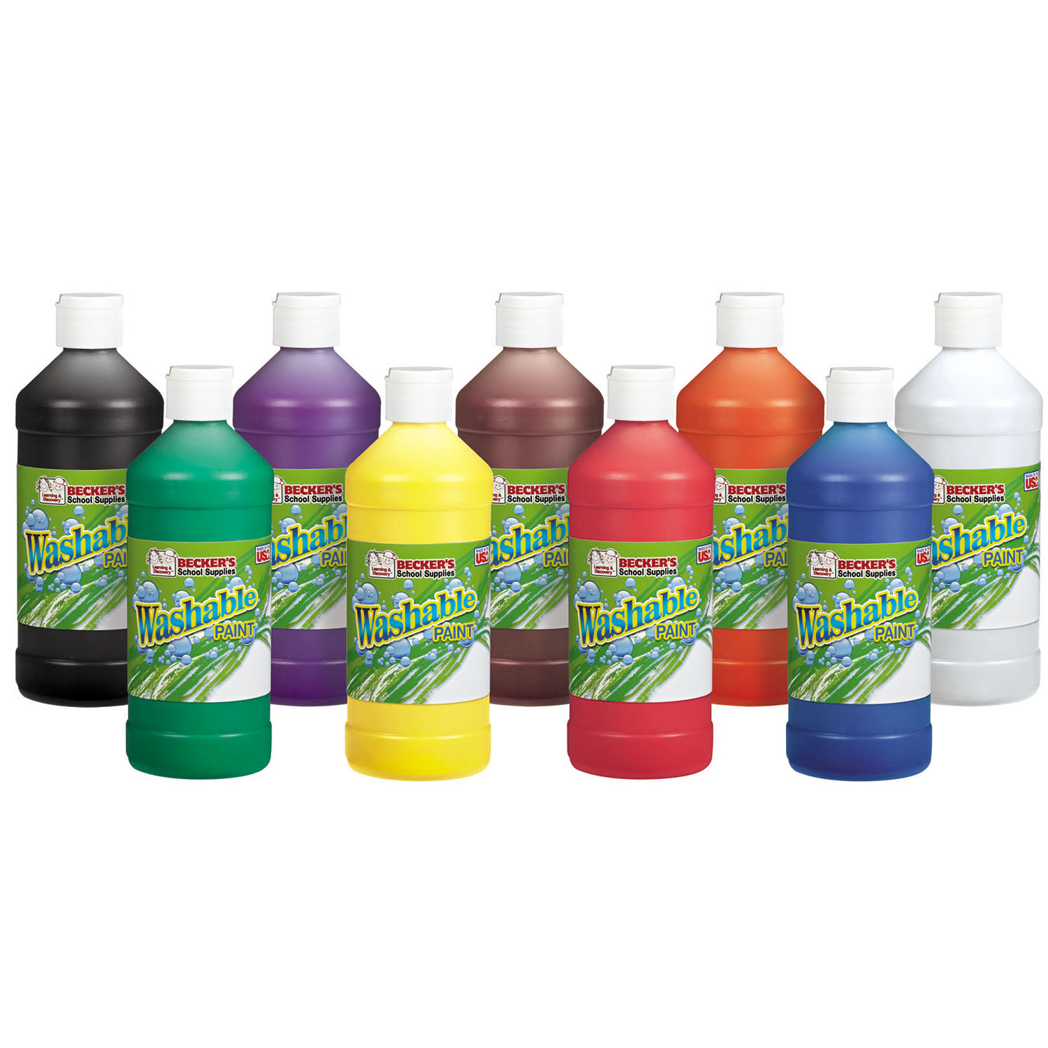 Becker's Washable 9-Color Pint Paint Set | Becker's