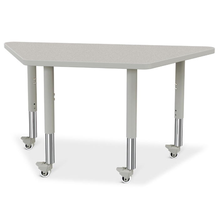"Berries® Trapezoid Activity Tables, 24"" x 48"", Gray | Becker's"