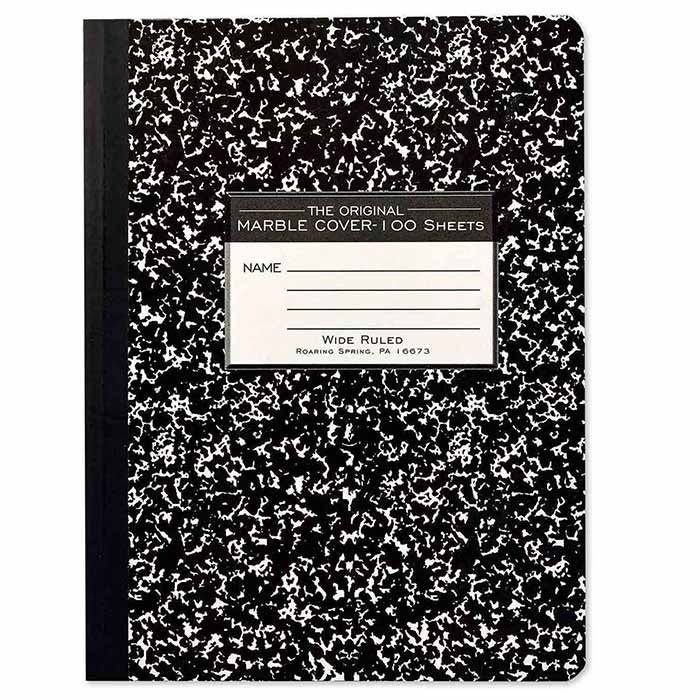 Black Stiff Cover Composition Book, Sewn-Dozen | Becker's