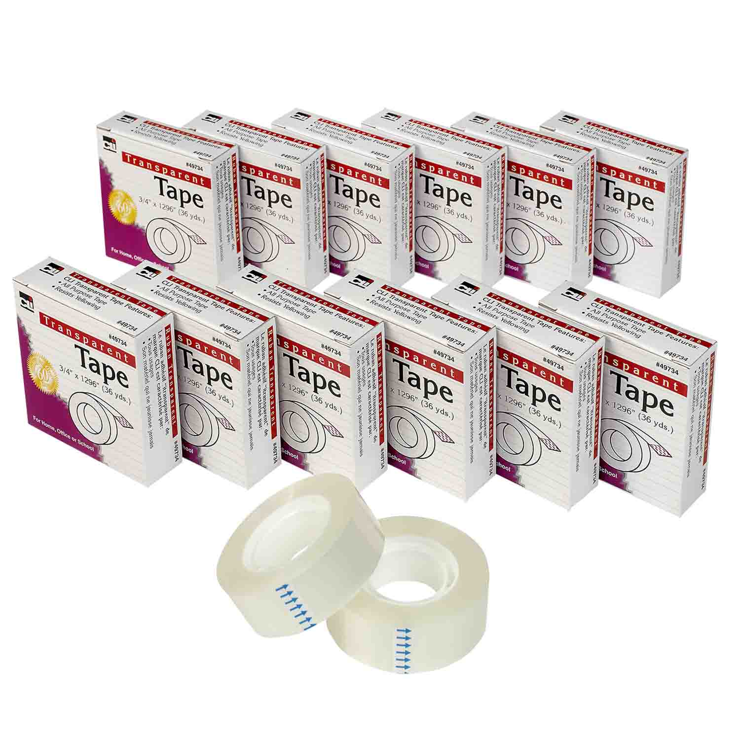 "Transparent Tape, ¾""W, 12 Rolls | Becker's School Supplies"