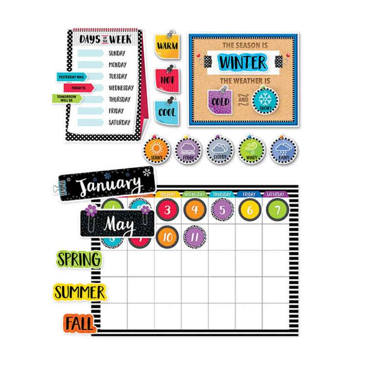 Bold & Bright Calendar Bulletin Board Set | Becker's