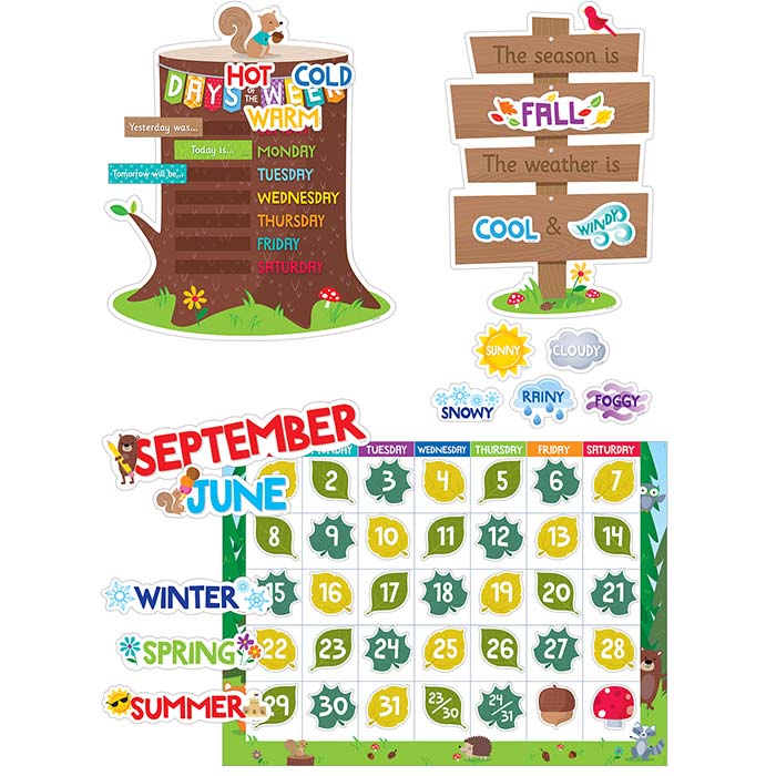 Woodland Friends Calendar Bulletin Board Set | Becker's