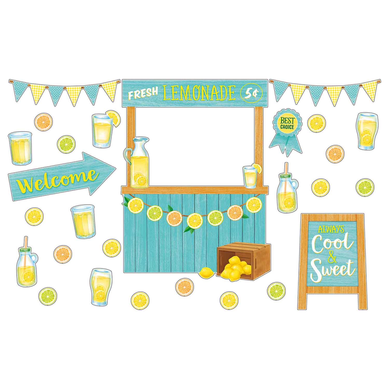 Lemon Zest Lemonade Stand Bulletin Board Set | Becker's