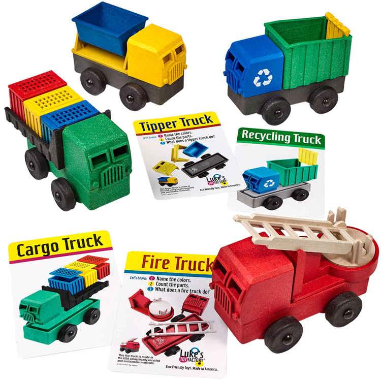 Eco-Trucks, Set of 4 Green Toy Trucks | Becker's